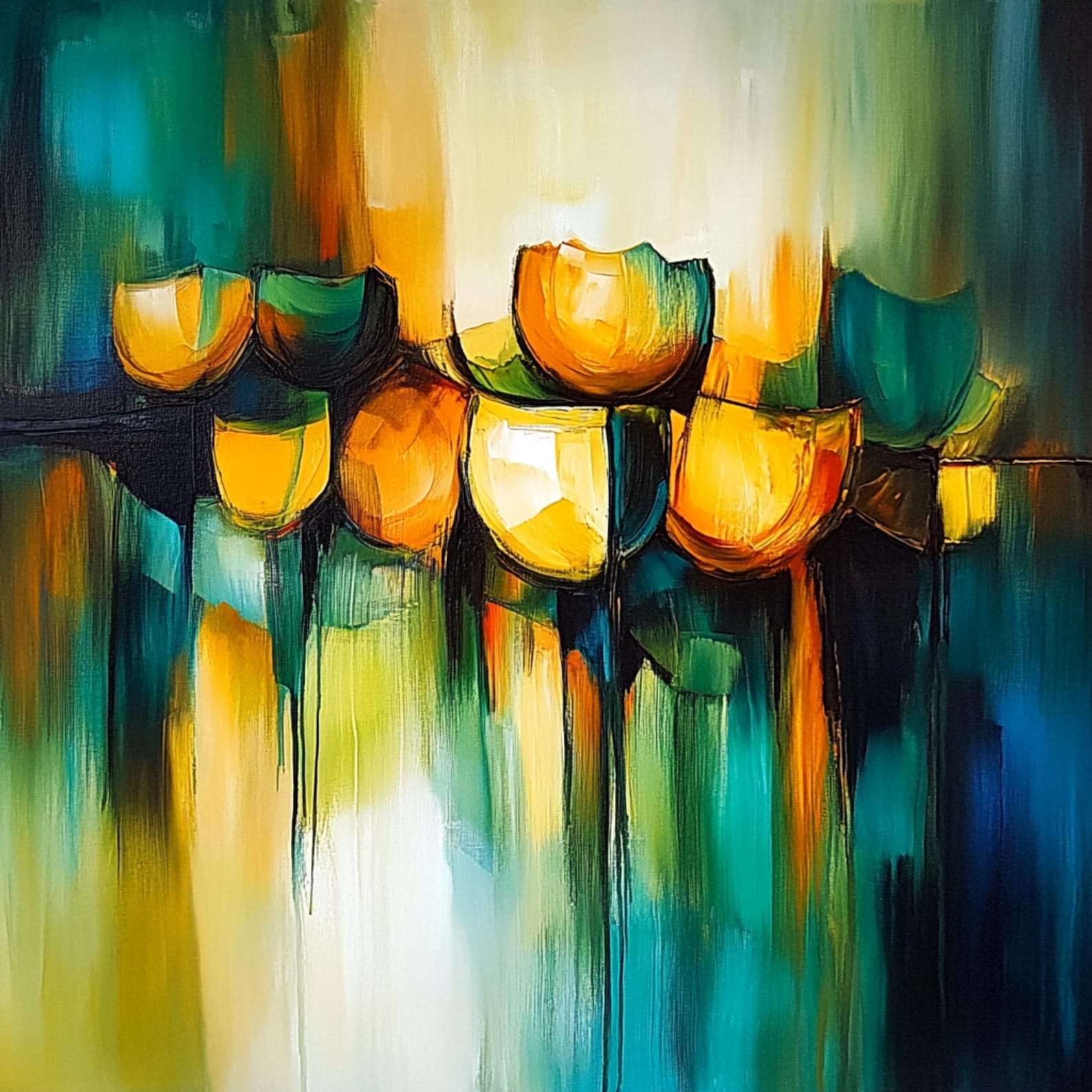 100 Abstract Artwork Square Large Art Digital Images Vibrant Colors ...