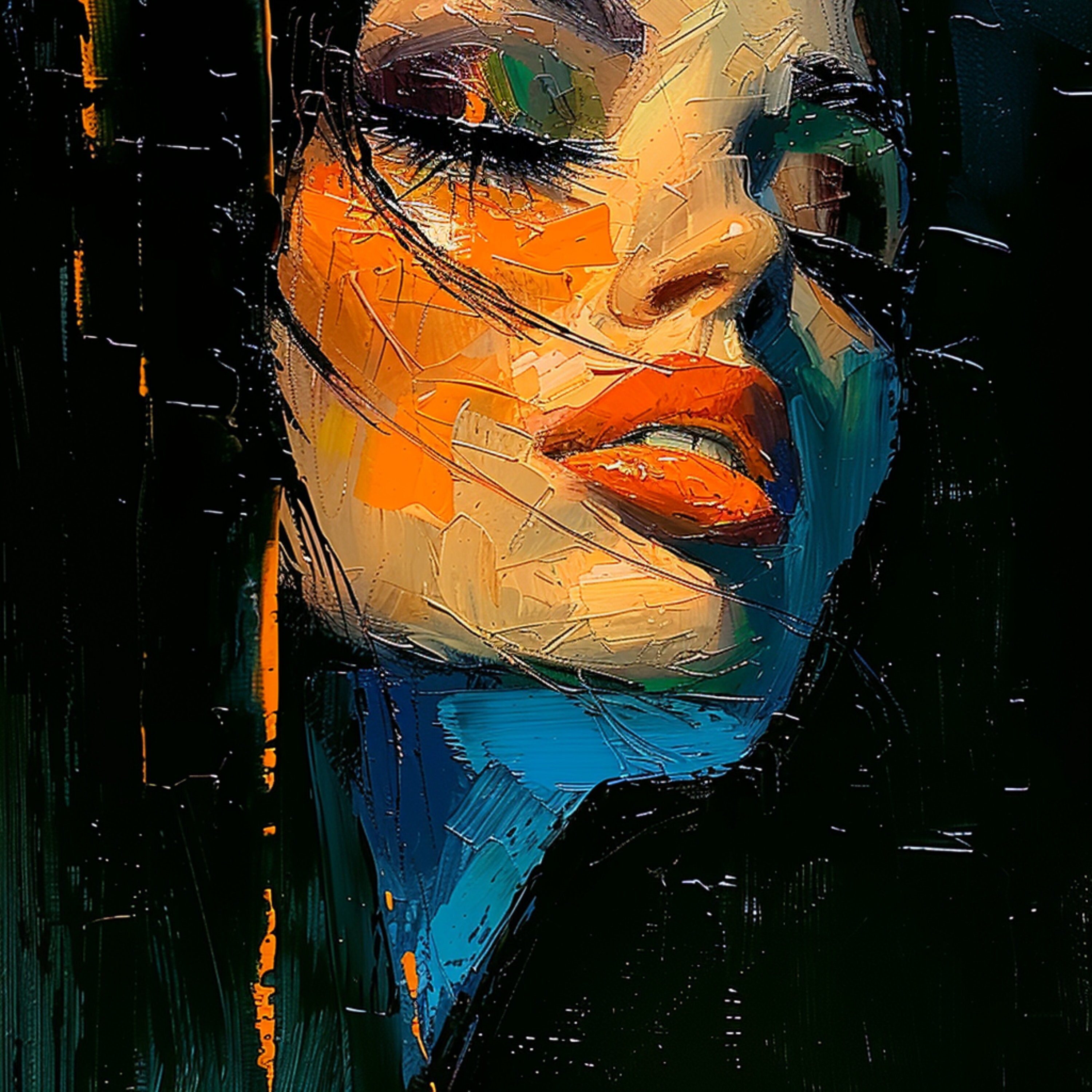 12 Digital Images Poster, Female Portrait Close Up, Artistic Pose ...
