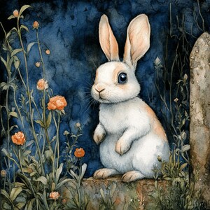 11 Easter Bunny Poster Digital Images Rabbits Spring Equinox Art Large ...