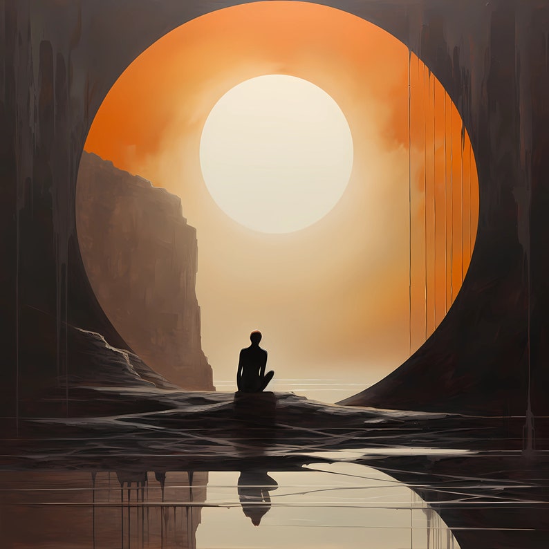 Solitude Meditation Wall Art Set | Mindfulness Digital Prints for POD ...