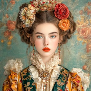 18 Digital Images Rococo Female Portraits Ornate Art Large Square ...