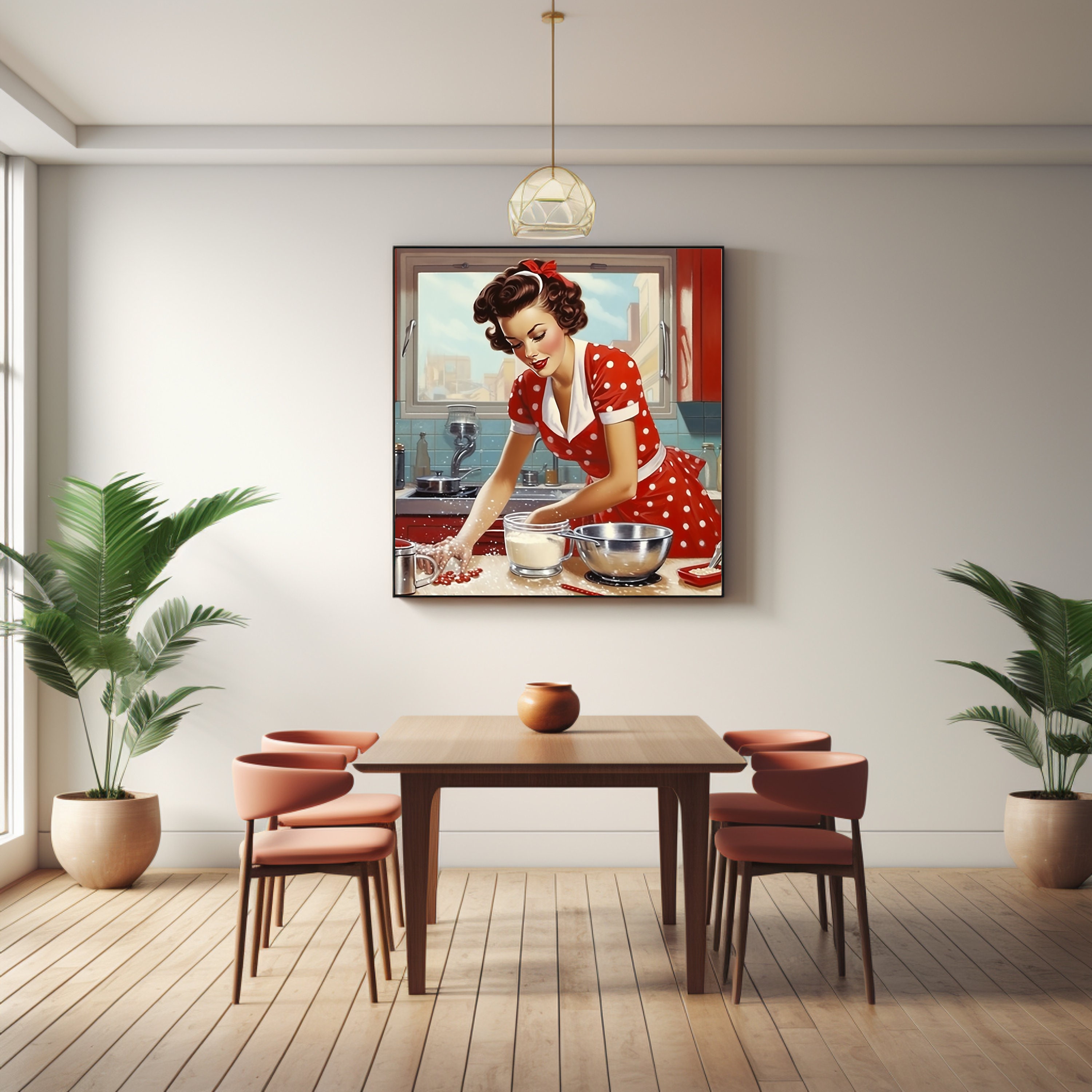 FIVE Retro Baking Prints 1960s Instant Printable Digital Download Wall ...