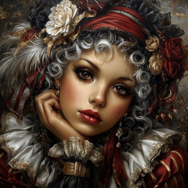 Rococo Baroque Portrait Prints: Elegant Vintage Fashion Art (digital ...