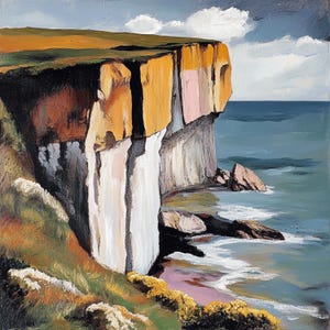 Cliff View Art - 15 Printable Digital Landscape Images for Coastal Wall ...