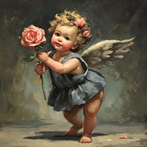 58 Angel Cherub Portrait Art Set Vintage Style Heavenly Illustrations ...