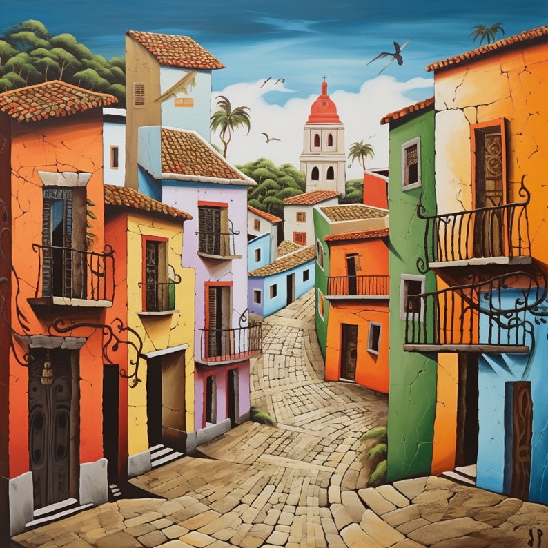 SEVEN Digital Art Prints Cuba Wall Decor Bold Primary Colours Instant ...
