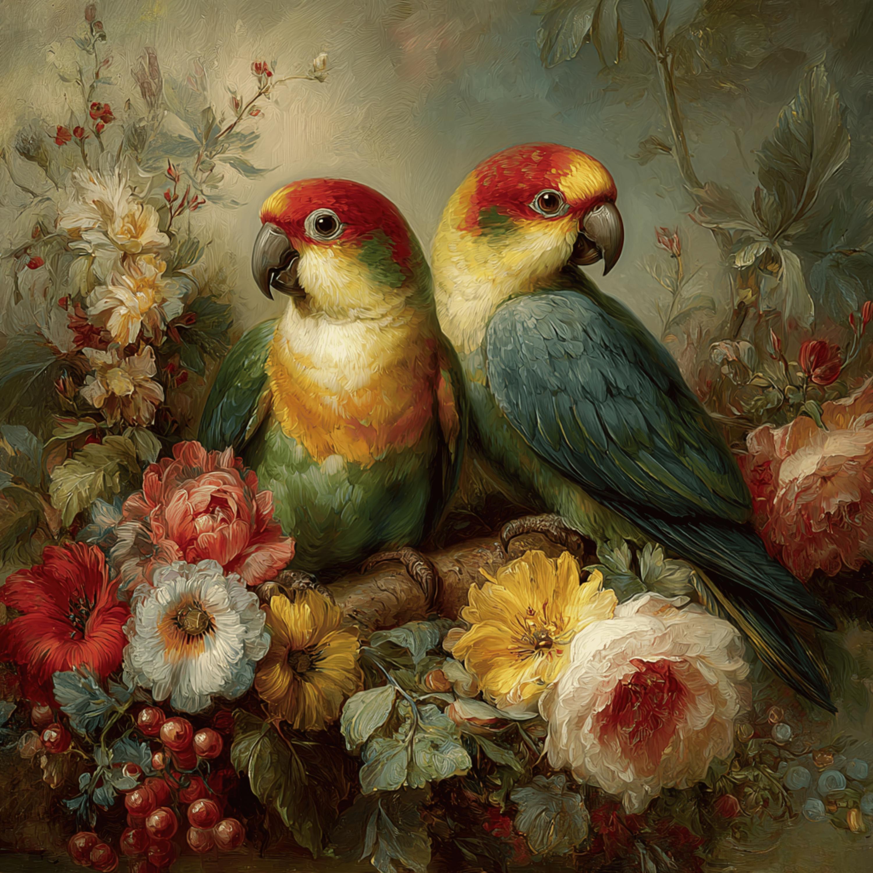 15 Colorful Parrot Portraits Digital Wall Art, Tropical Bird Paintings ...