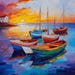 12 Tropical Boat Scenes Large Square Artwork Digital Images Poster ...