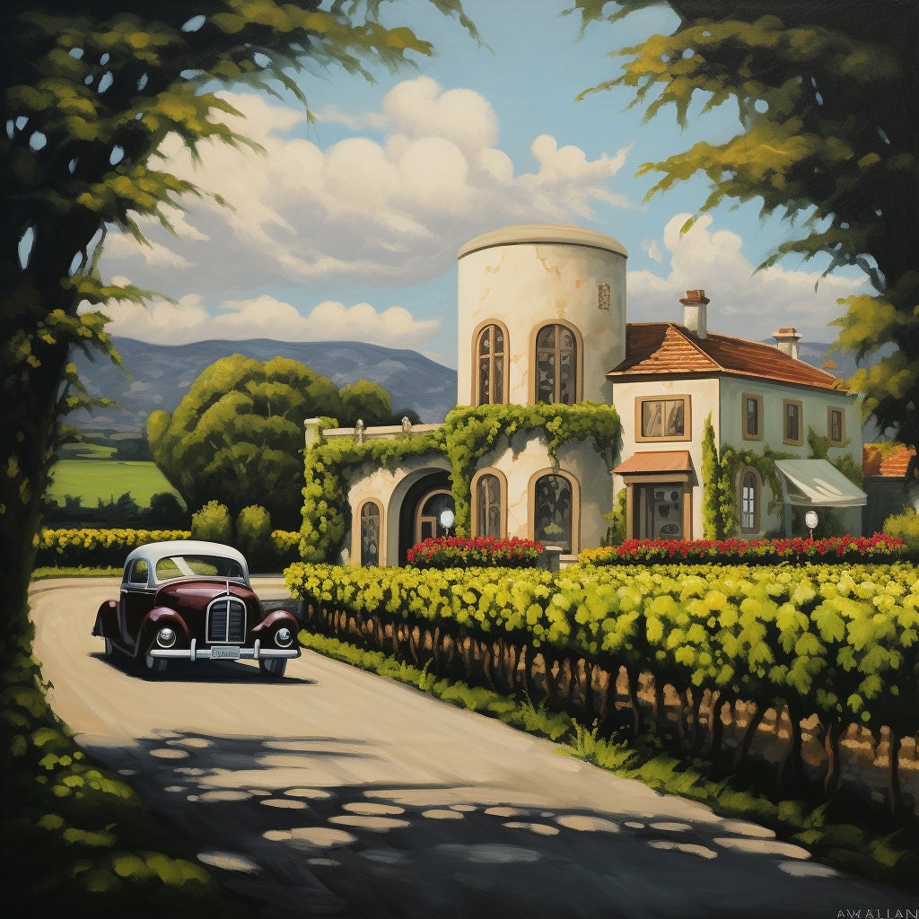 FOURTEEN Napa Valley Art Vineyard, Rustic Painting Sunset Villa Wall ...