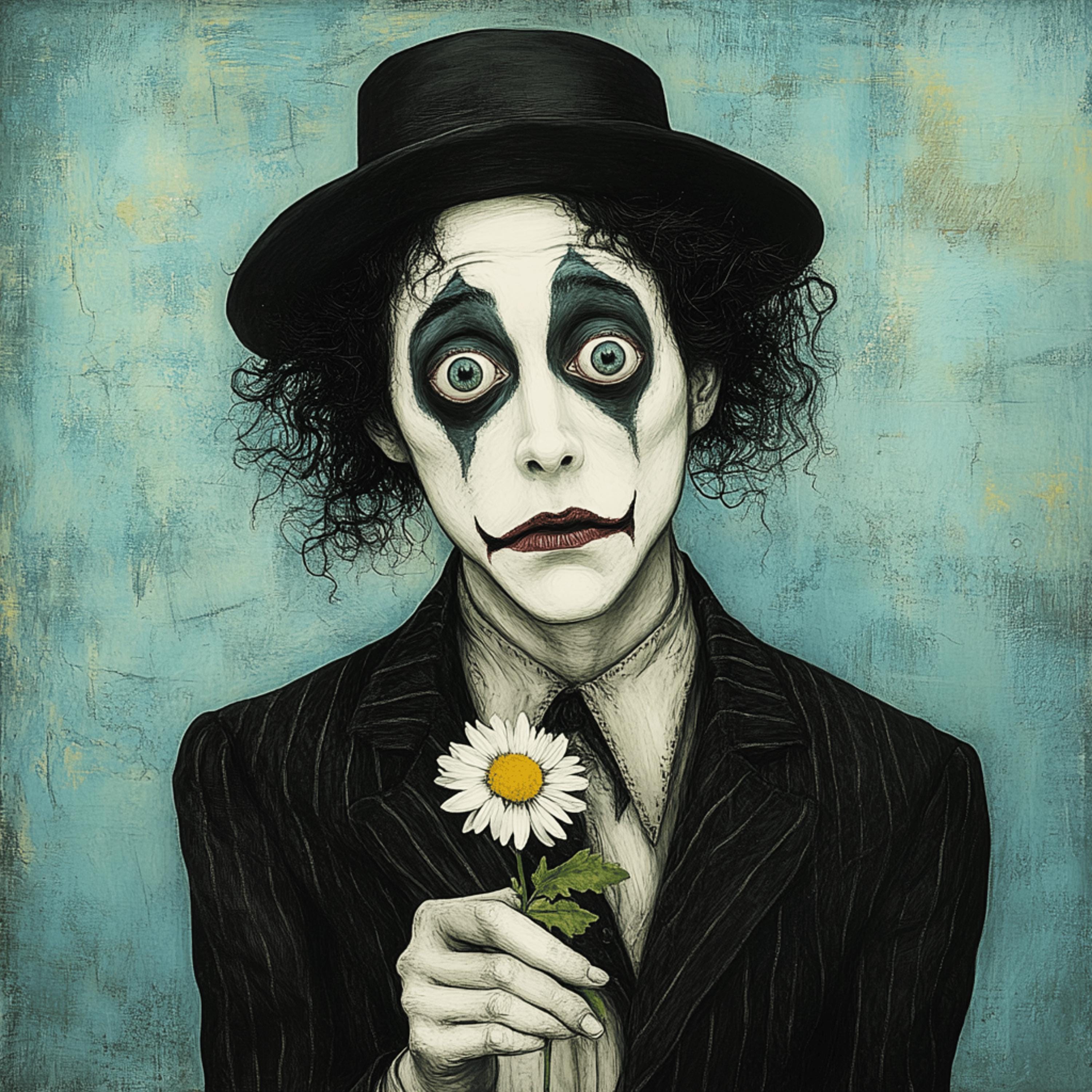 18 Whimsical Pompadore Male Clown Art Prints, Large Square Clown ...