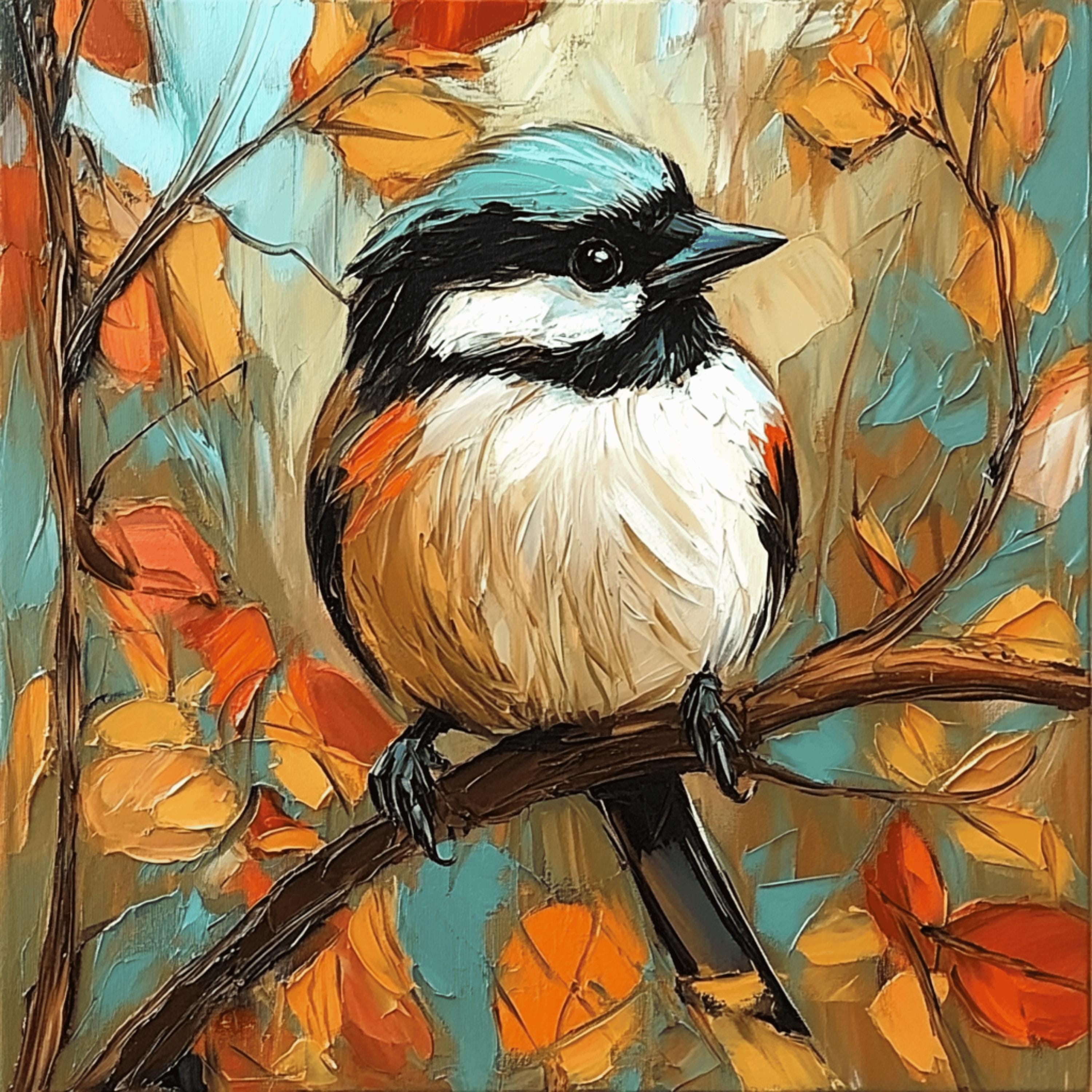 Chickadee Bird Art Prints Set of 12 Digital Nature-inspired Wall Decor ...