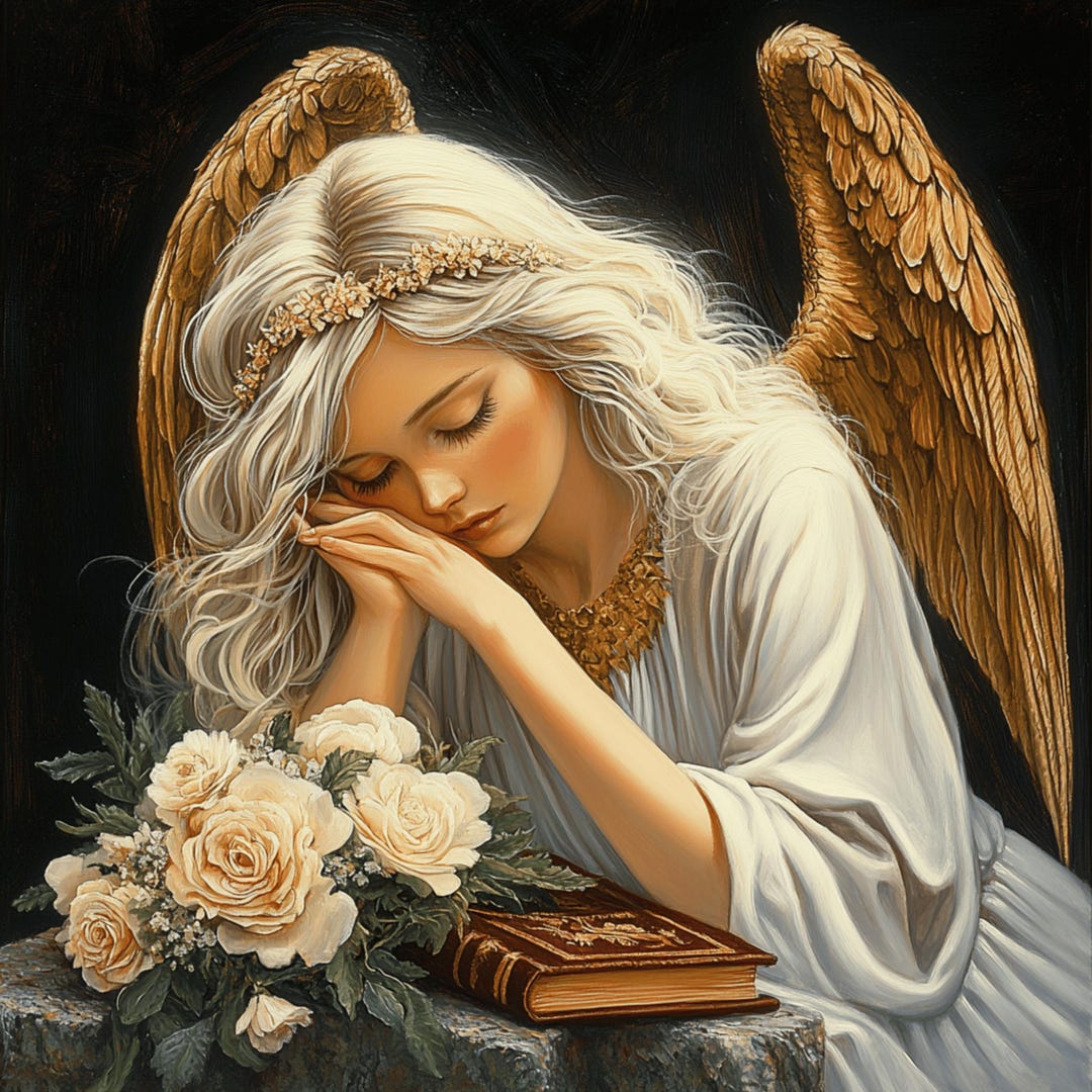 9 Sleeping Angel Poster, Large Square Artwork, Digital Images, Angel ...