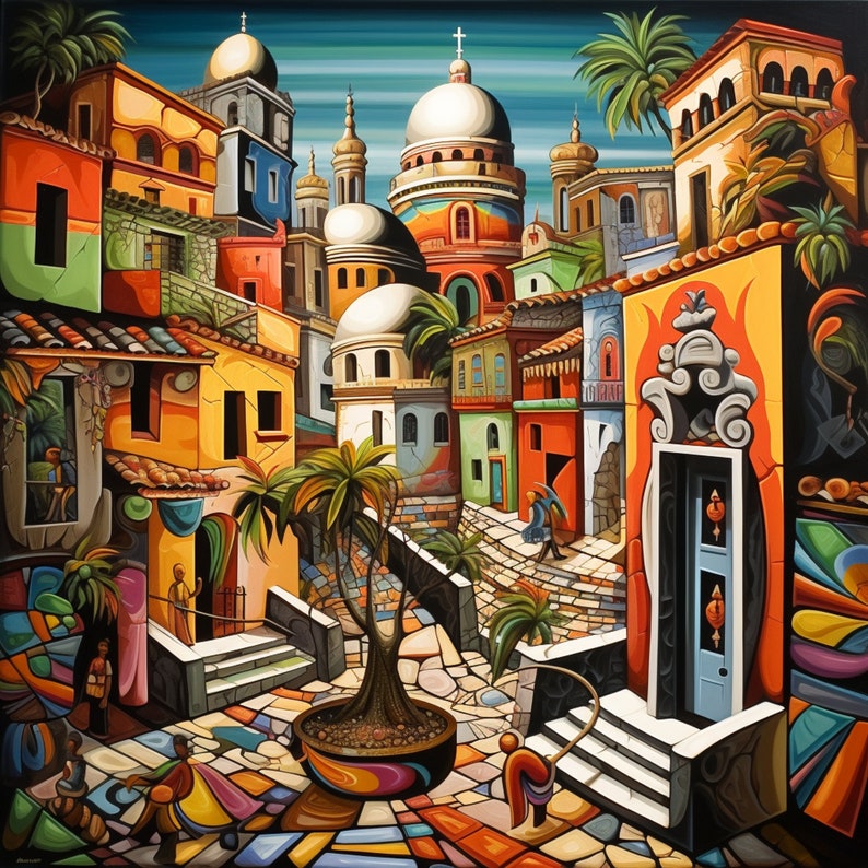 SEVEN Digital Art Prints Cuba Wall Decor Bold Primary Colours Instant ...