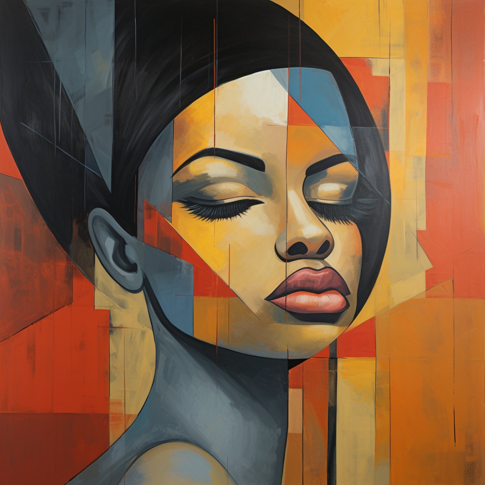 THIRTEEN Contemporary African American Female Portraits, 13 Digital ...