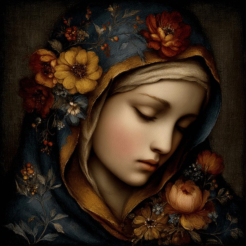 15 DIY Wall Art Blessed Mother Mary Digital Images, Religious Artwork ...