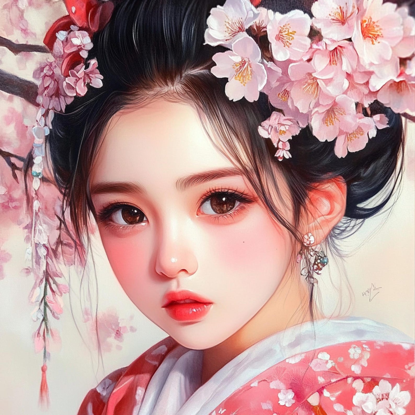 60 Geisha Japanese Girl Poster Large Square Artwork 60 Digital Images ...