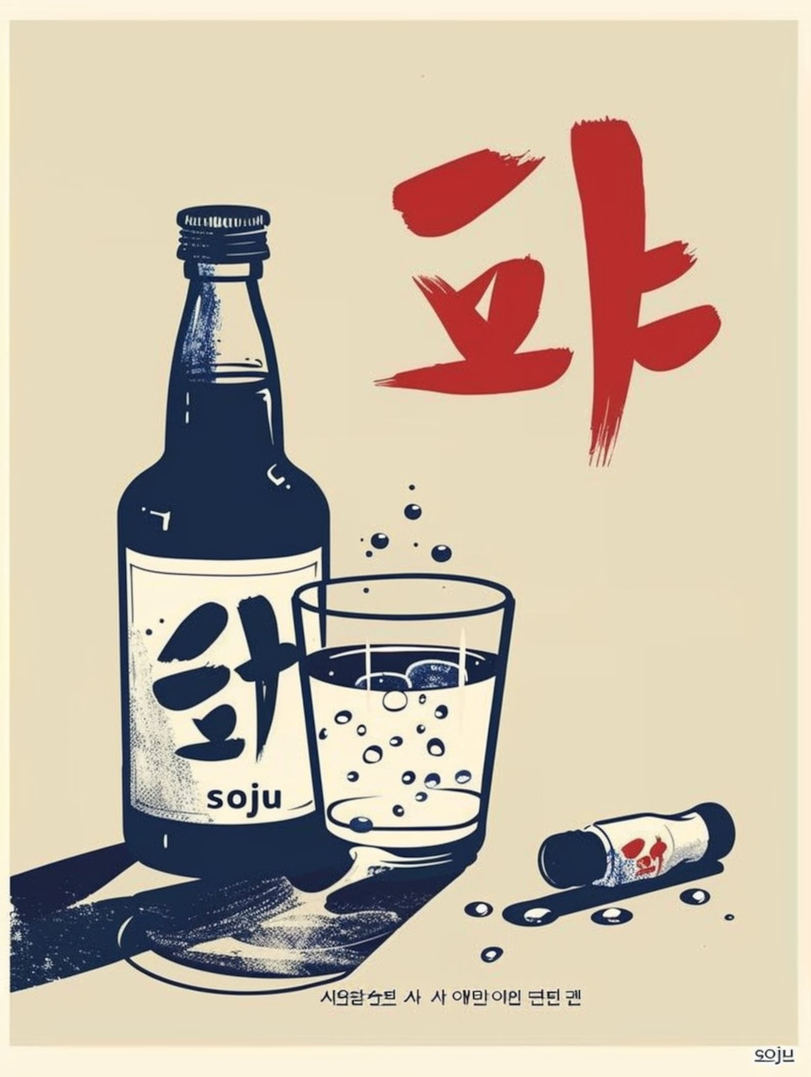 9 Vintage Soju Bottle Poster Set, Korean Alcohol Wall Art, Retro Bar ...