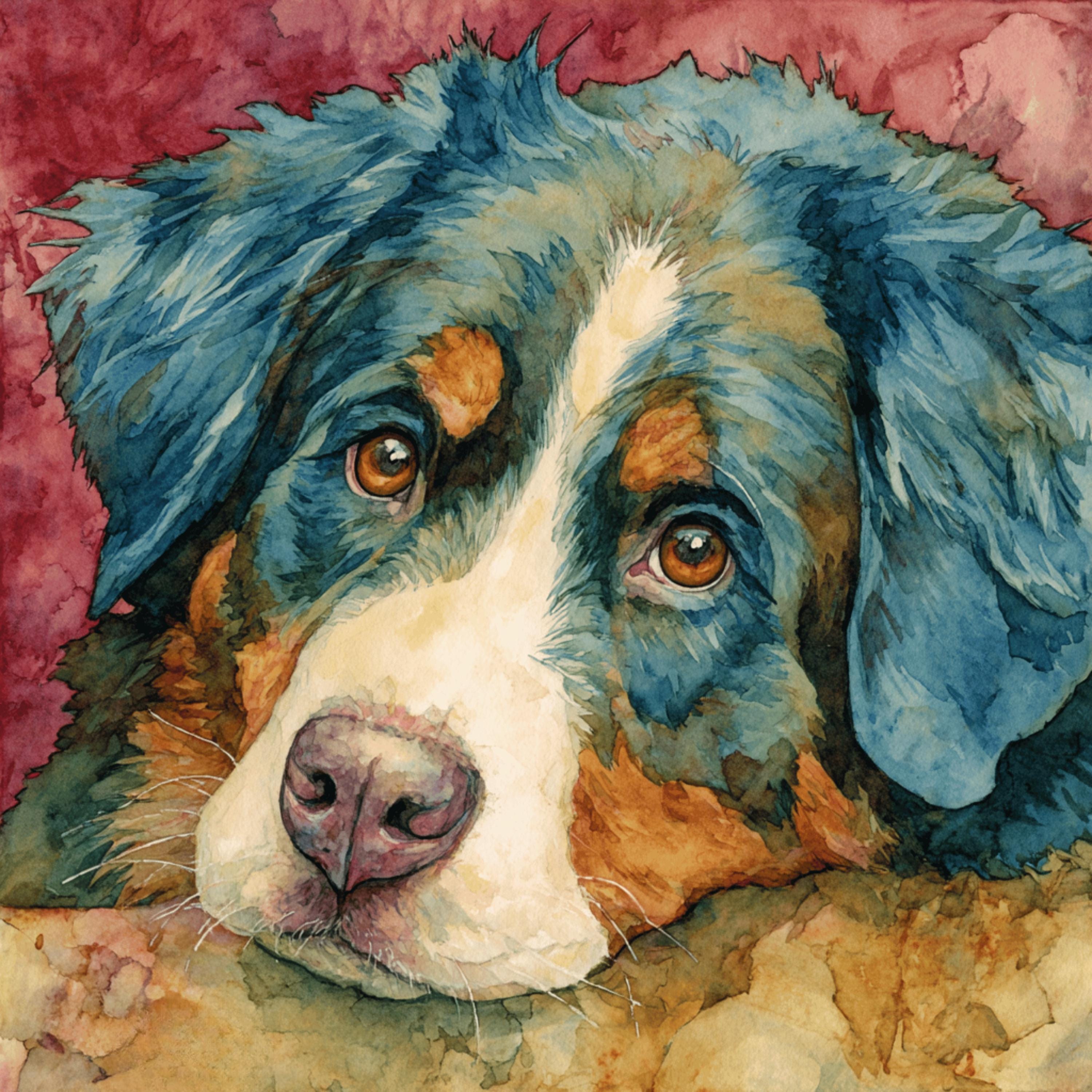49 Bernese Mountain Dog Art, Christmas Dog Portraits, Watercolor Pet ...