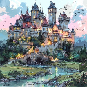 11 Whimsical Pastel Sketch Children's Illustrations, Digital Images ...