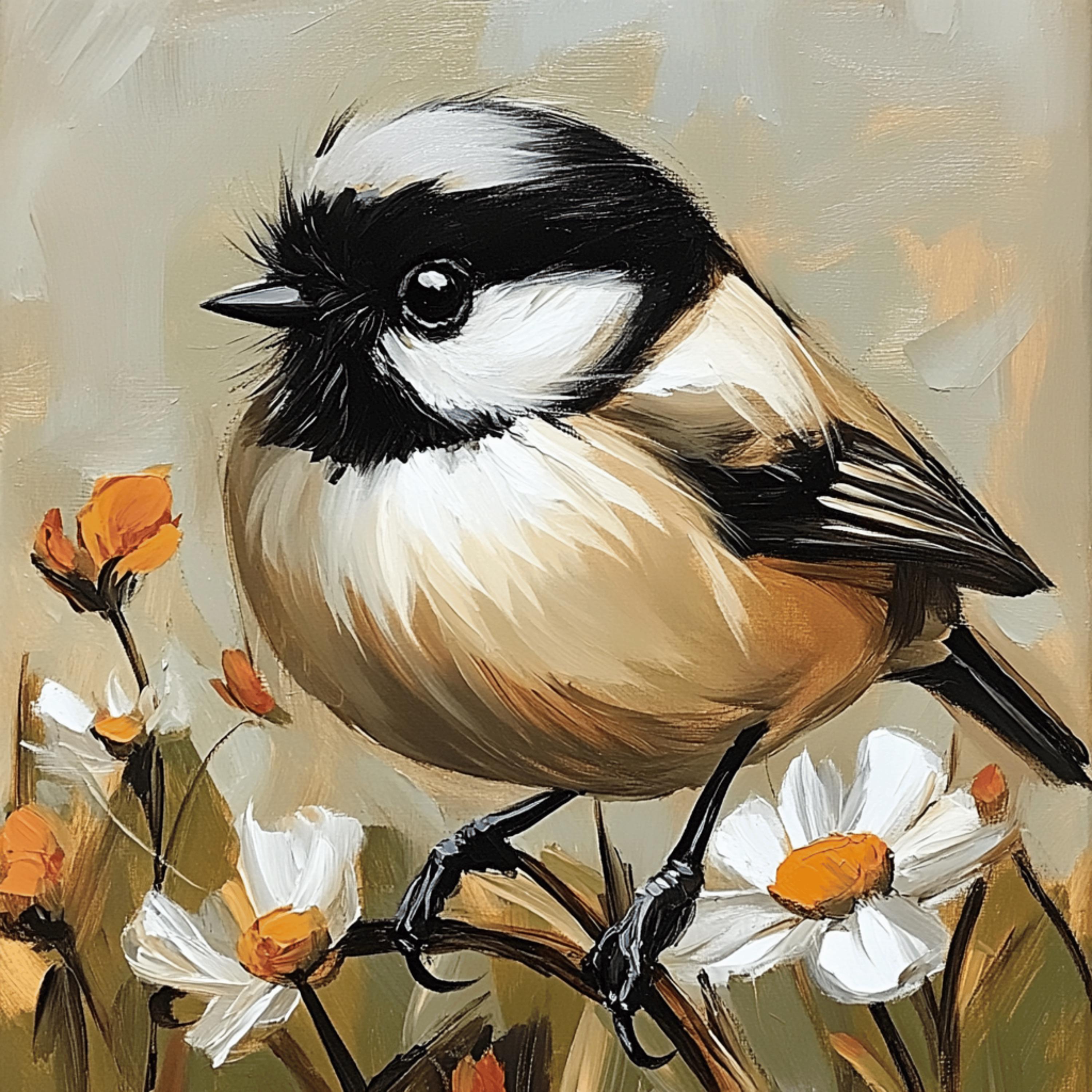 Chickadee Bird Art Prints Set of 12 Digital Nature-inspired Wall Decor ...