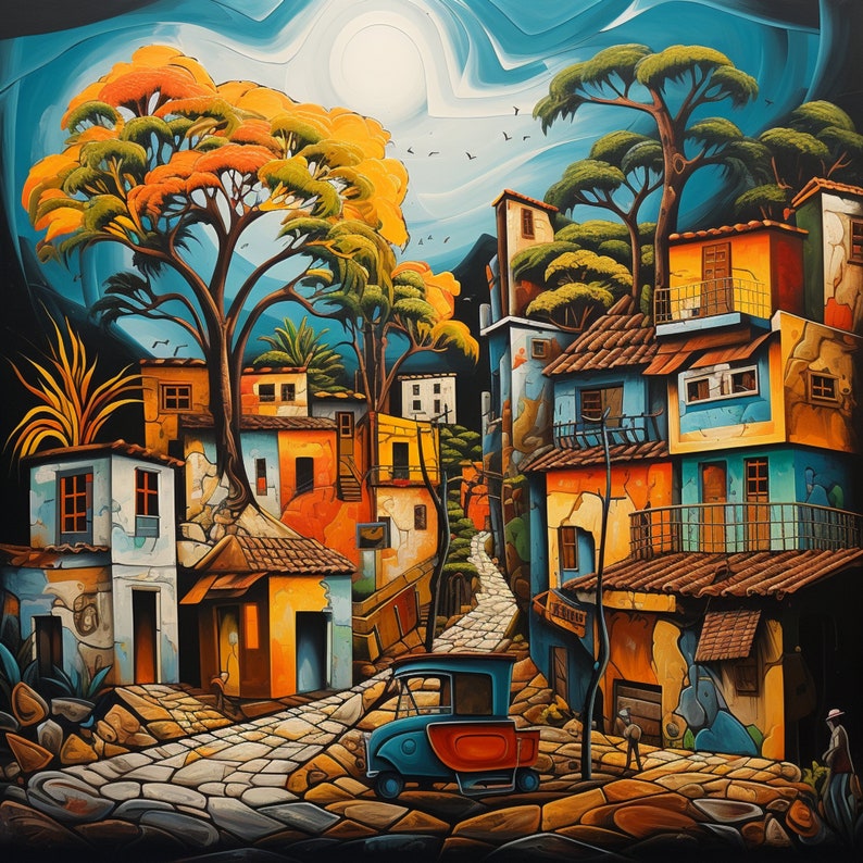 SEVEN Digital Art Prints Cuba Wall Decor Bold Primary Colours Instant ...