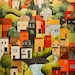 TEN Colorful Abstract Cityscapes, Digital Download, Geometric Houses ...
