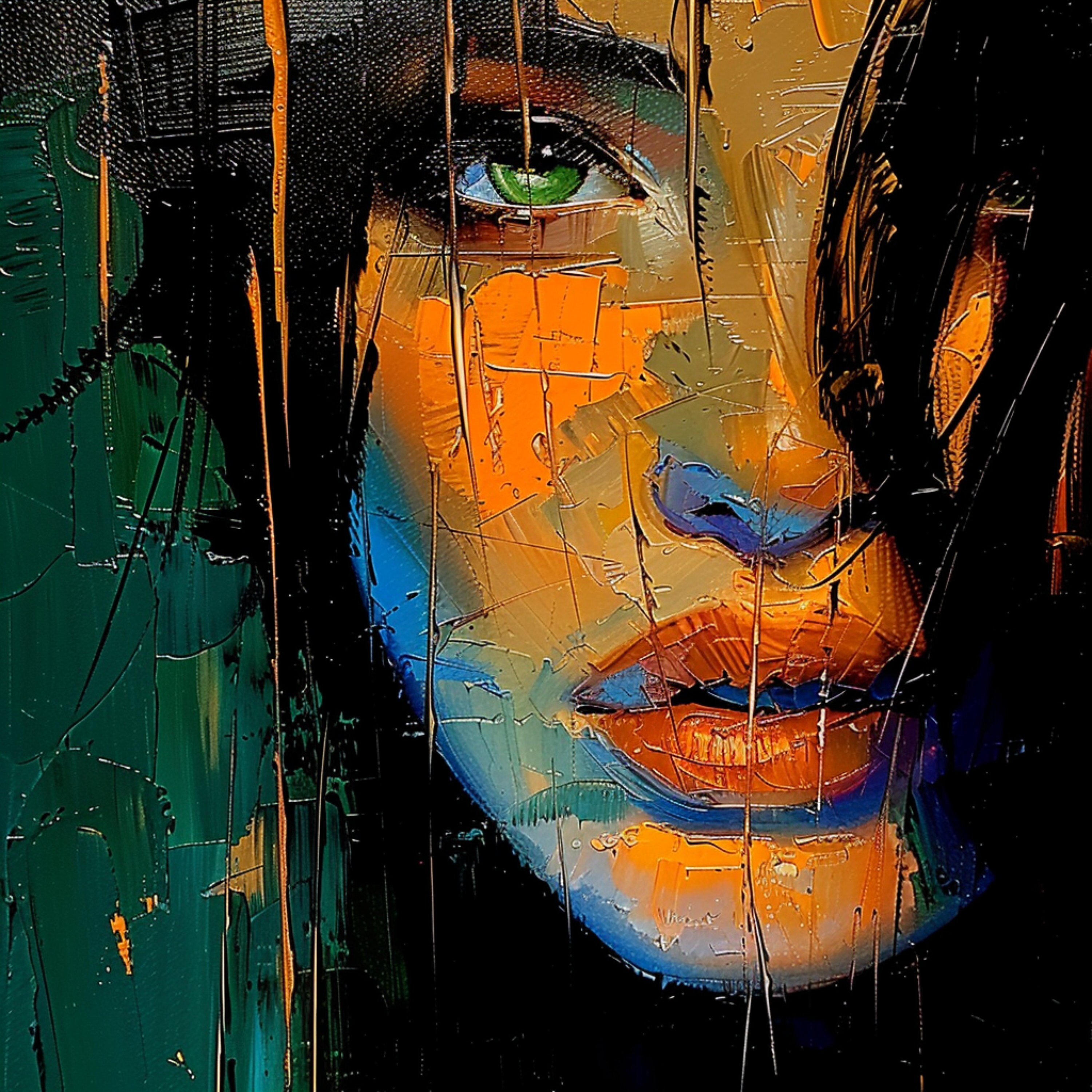 12 Digital Images Poster, Female Portrait Close Up, Artistic Pose ...