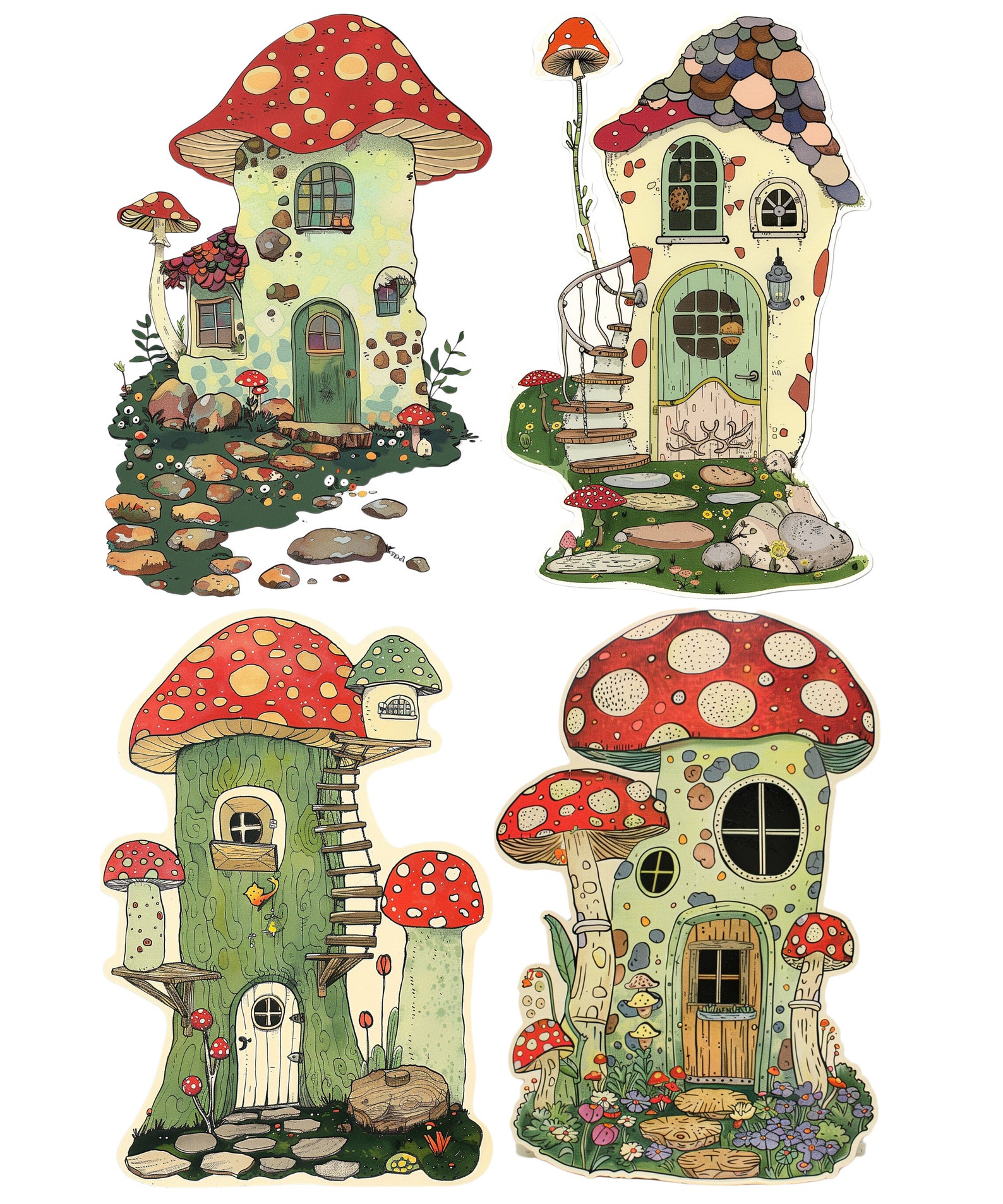 20 Sheets, Digital Download, Cute Frog Stickers, Whimsical Frog Decals ...