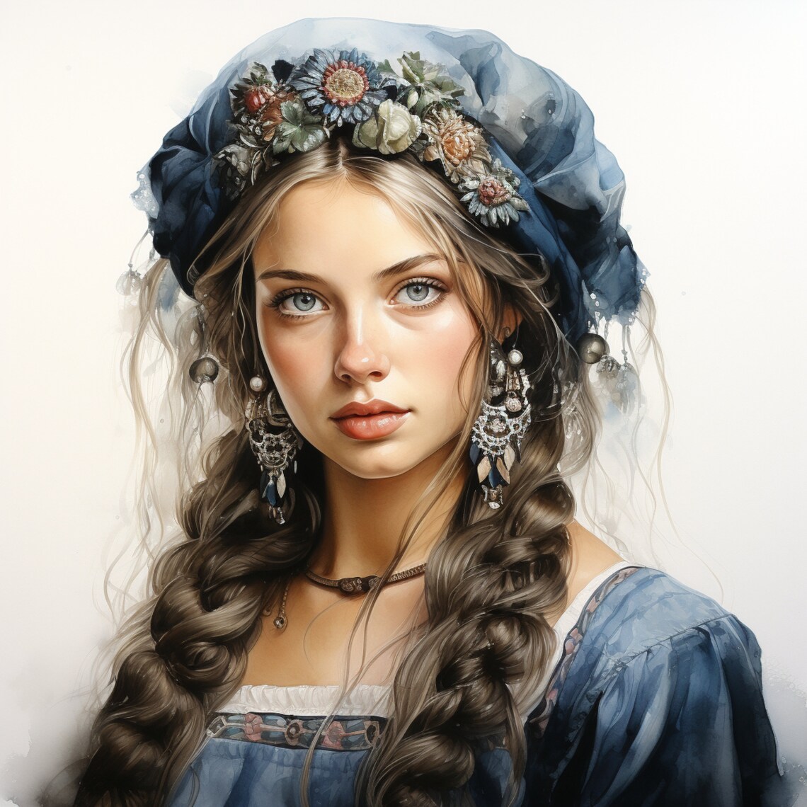 24 Slovakian Female Portraits Wall Art, Vintage Style Women Paintings ...