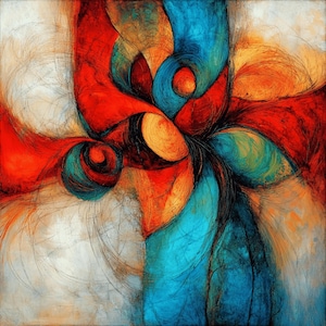 12 Abstract Vibrant Primary Colors Digital Prints Set, Modern Wall Art ...