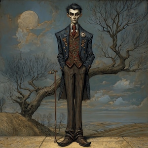 30 Surreal Men Walking Artwork Digital Download, Quirky Fantasy Figures ...
