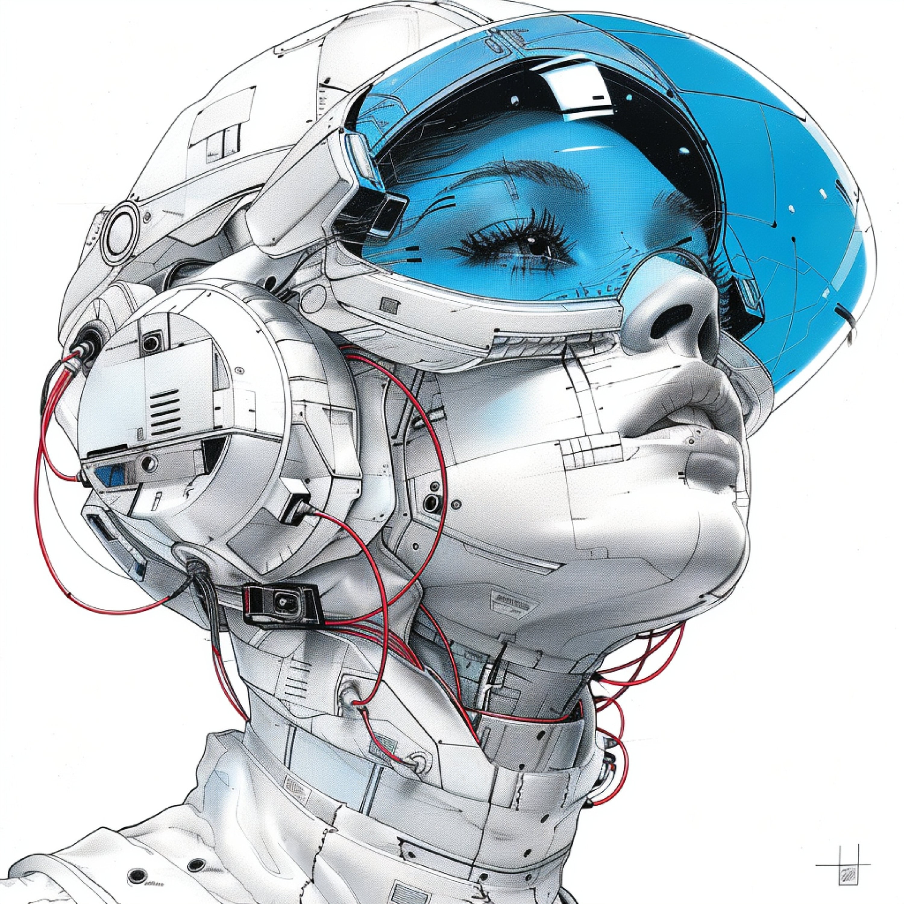 THIRTEEN Futuristic Tech Line Art Digital Images, Modern Sci-fi Art ...