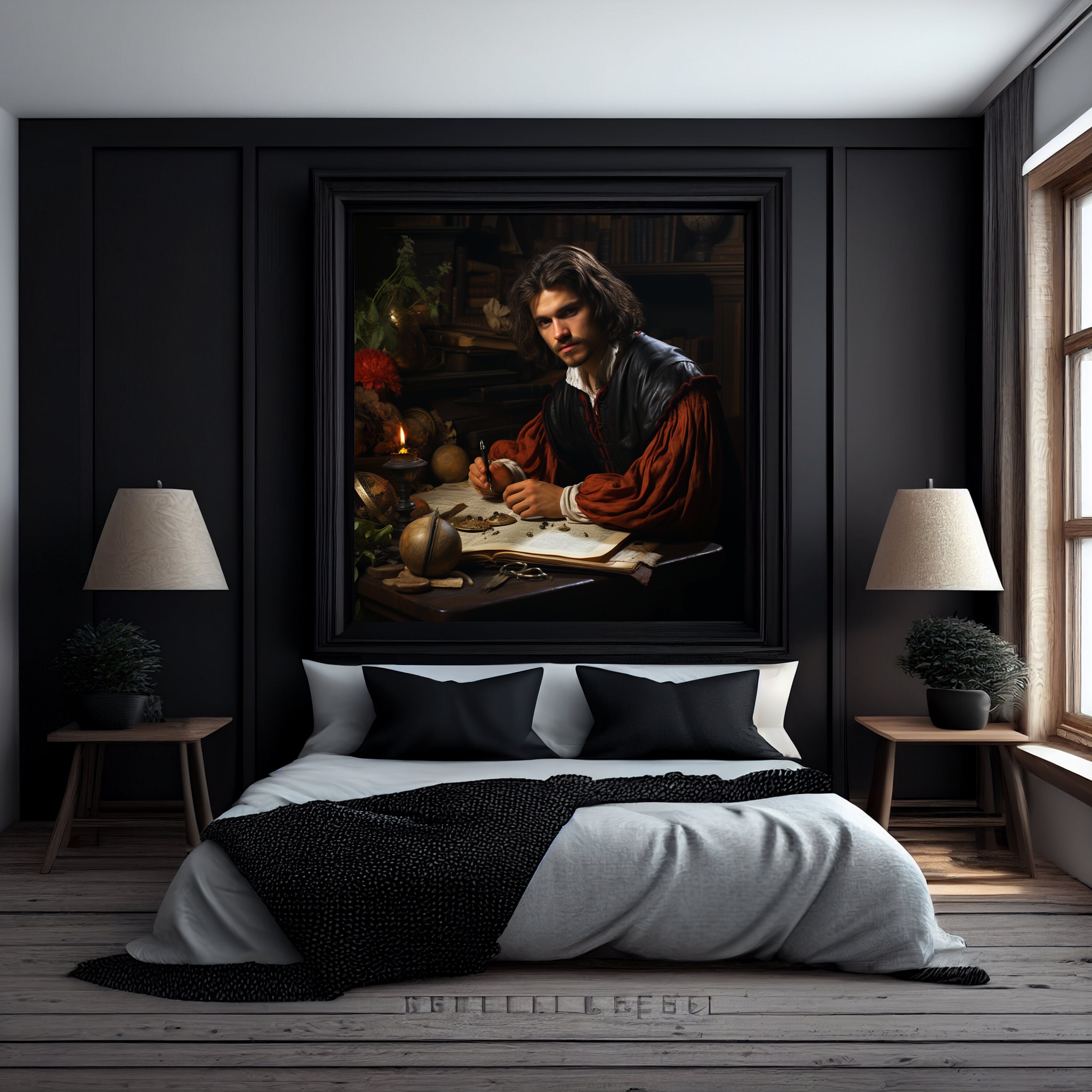 FIVE Renaissance Themed Fine Art Print, Dramatic Portrait Wall Art ...