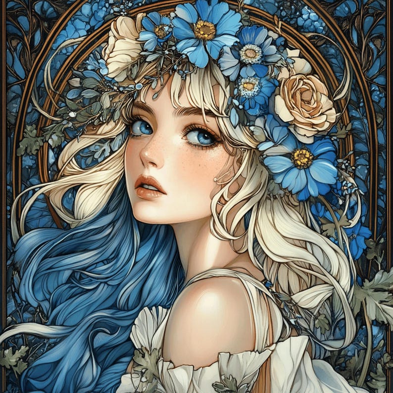 20 Fantasy Princess Digital Portrait Bundle for DIY Art, Sublimation ...