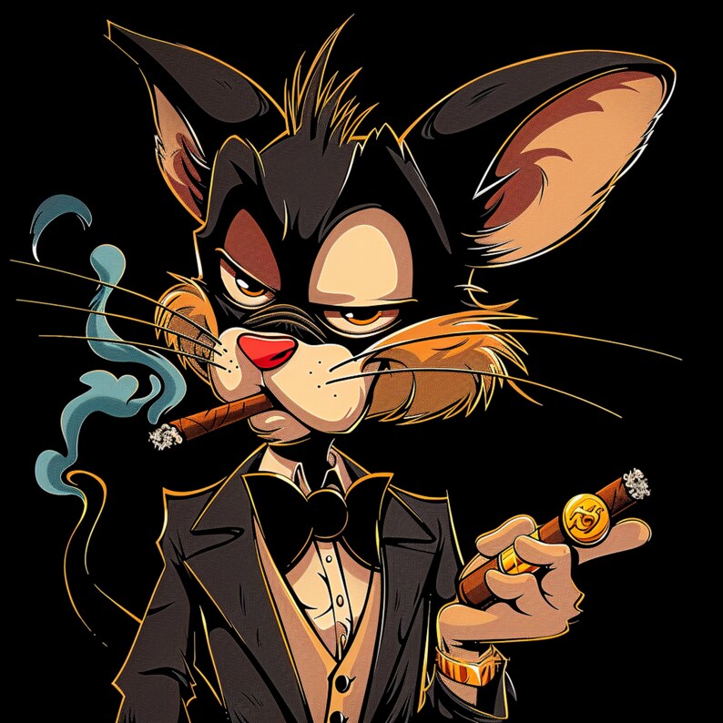 12 Gangster Mouse Digital Art, Cartoon Caricature Set, 12 Unique Images ...