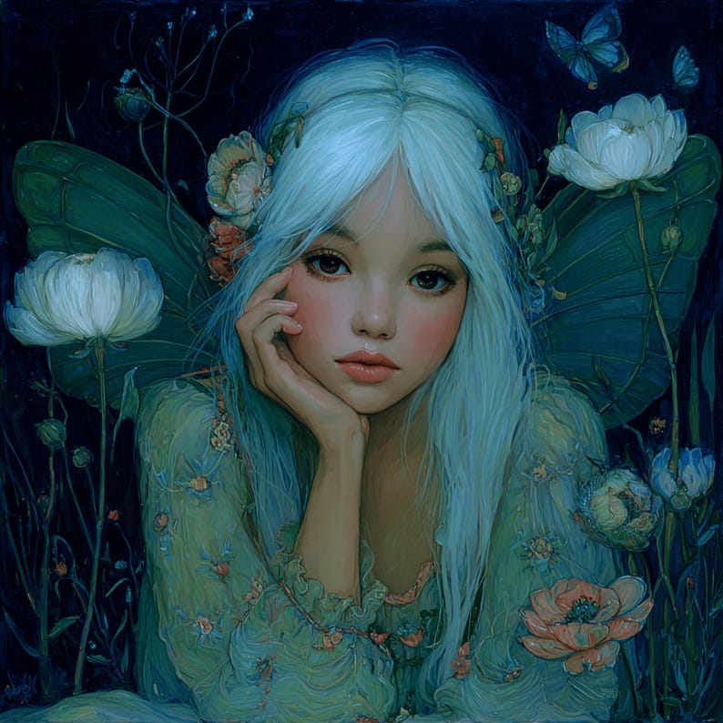 34 Fairy Fantasy Portraits Digital Download, Enchanted Female Artwork ...