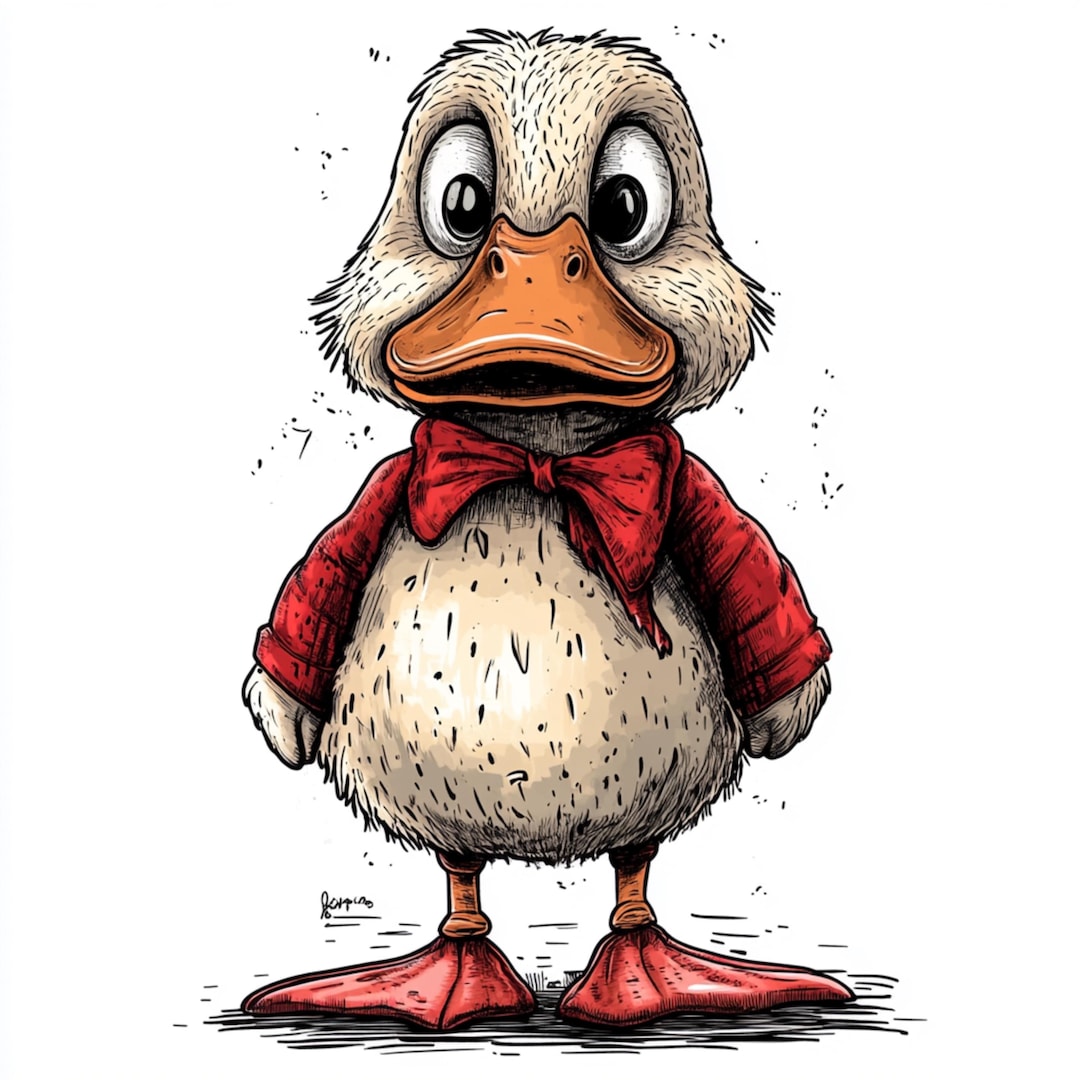 11 Cute Duck Cartoon Caricature Digital Image, Fun Wall Art for Kids ...