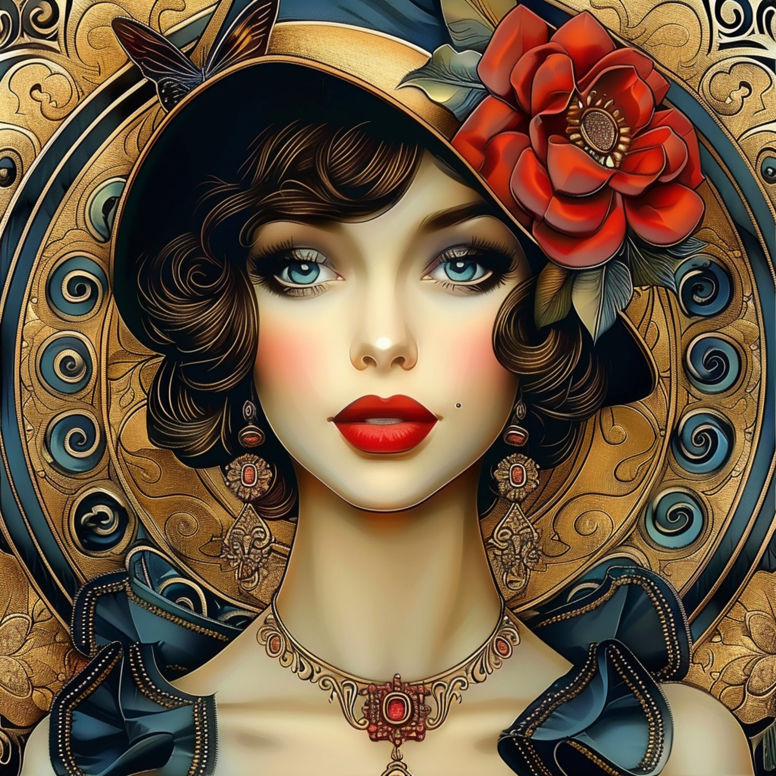 THIRTEEN Art Deco Female Portraits, Vintage Digital Art, Instant ...