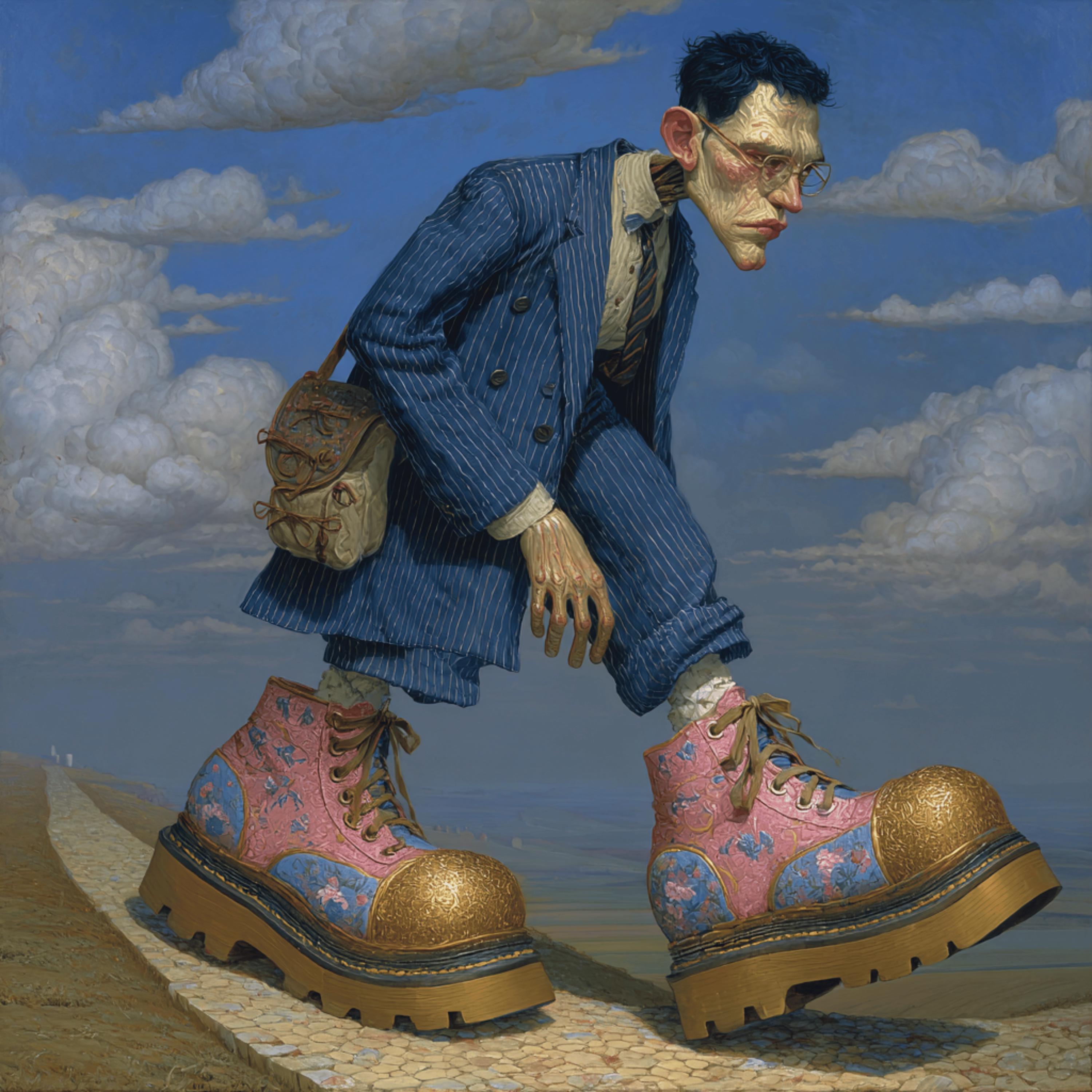 30 Surreal Men Walking Artwork Digital Download, Quirky Fantasy Figures ...