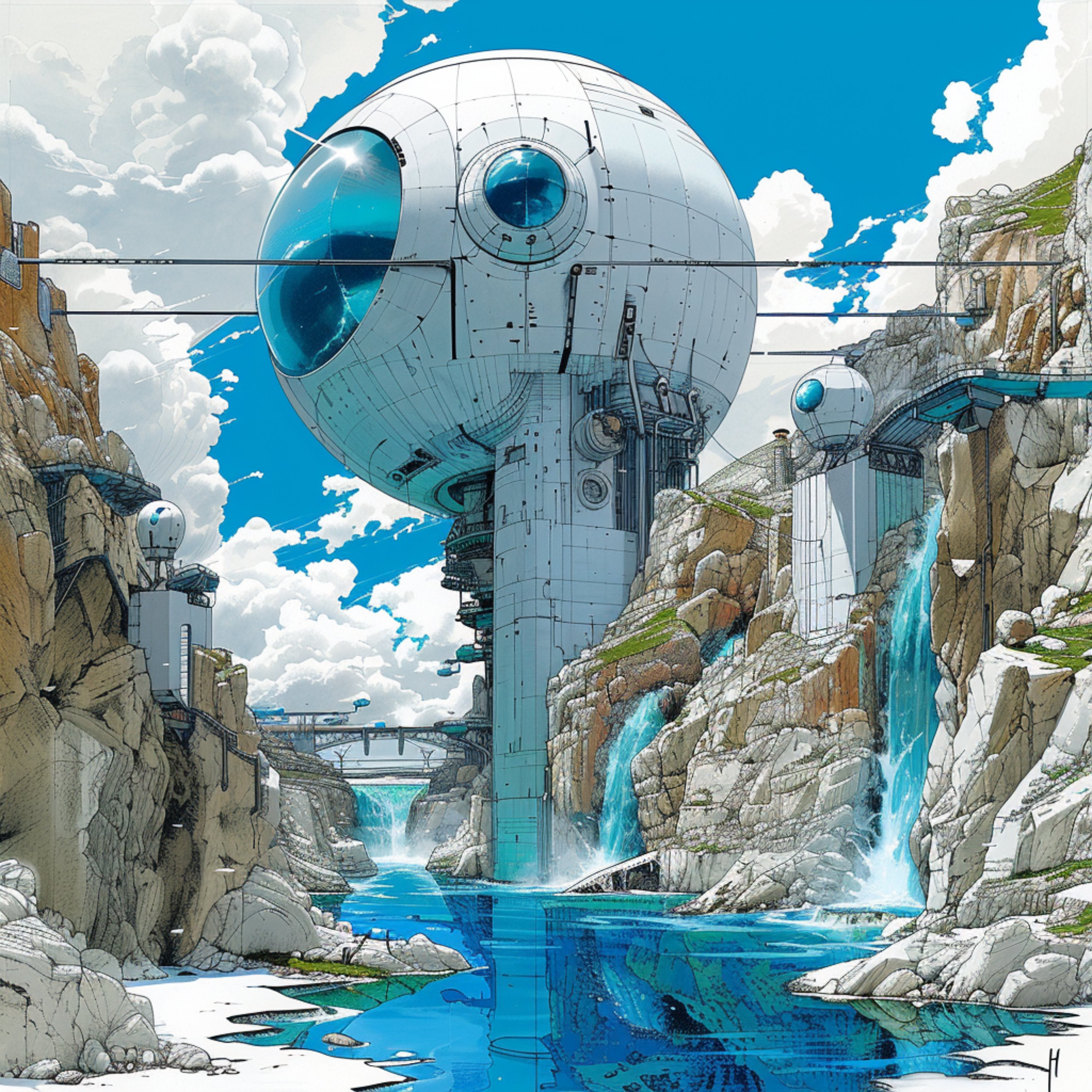 THIRTEEN Futuristic Tech Line Art Digital Images, Modern Sci-fi Art ...