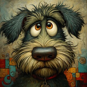 30 Whimsical Dog Character Digital Art, Colorful Cartoon Puppy ...