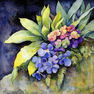 12 Hydrangea Watercolor Abstract Floral Digital Images Set of 12, Large ...