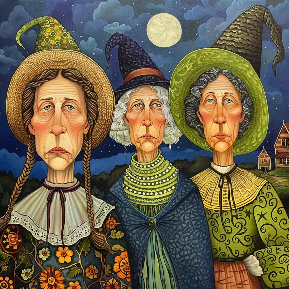 TEN Halloween Witch Trial Scene Digital Art, Salem Witch Trials ...