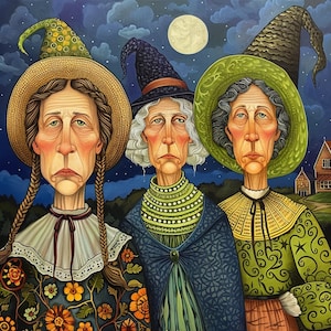 TEN Halloween Witch Trial Scene Digital Art, Salem Witch Trials ...