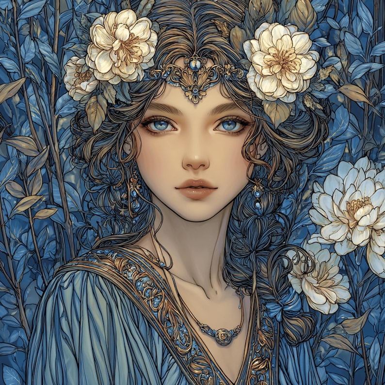 20 Fantasy Princess Digital Portrait Bundle for DIY Art, Sublimation ...