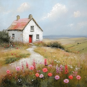 12 Digital Images, Rustic Cottage Wall Art, Wildflower Field Print ...