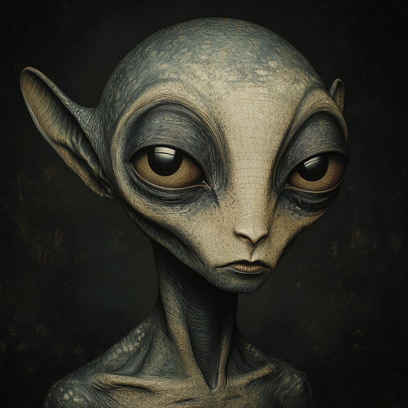 17 DIY Wall Art Alien Portraits, Sci Fi Extraterrestrial Artwork for ...