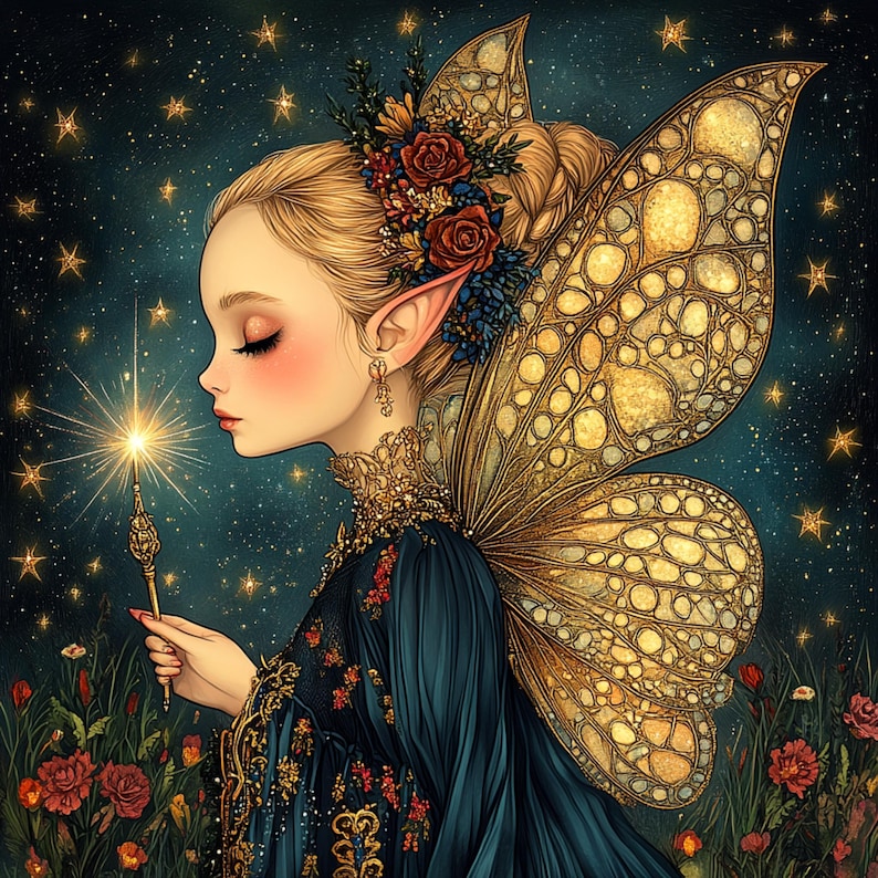 11 Fantasy Fairy Digital Artwork, Large Square Fairies Printable ...