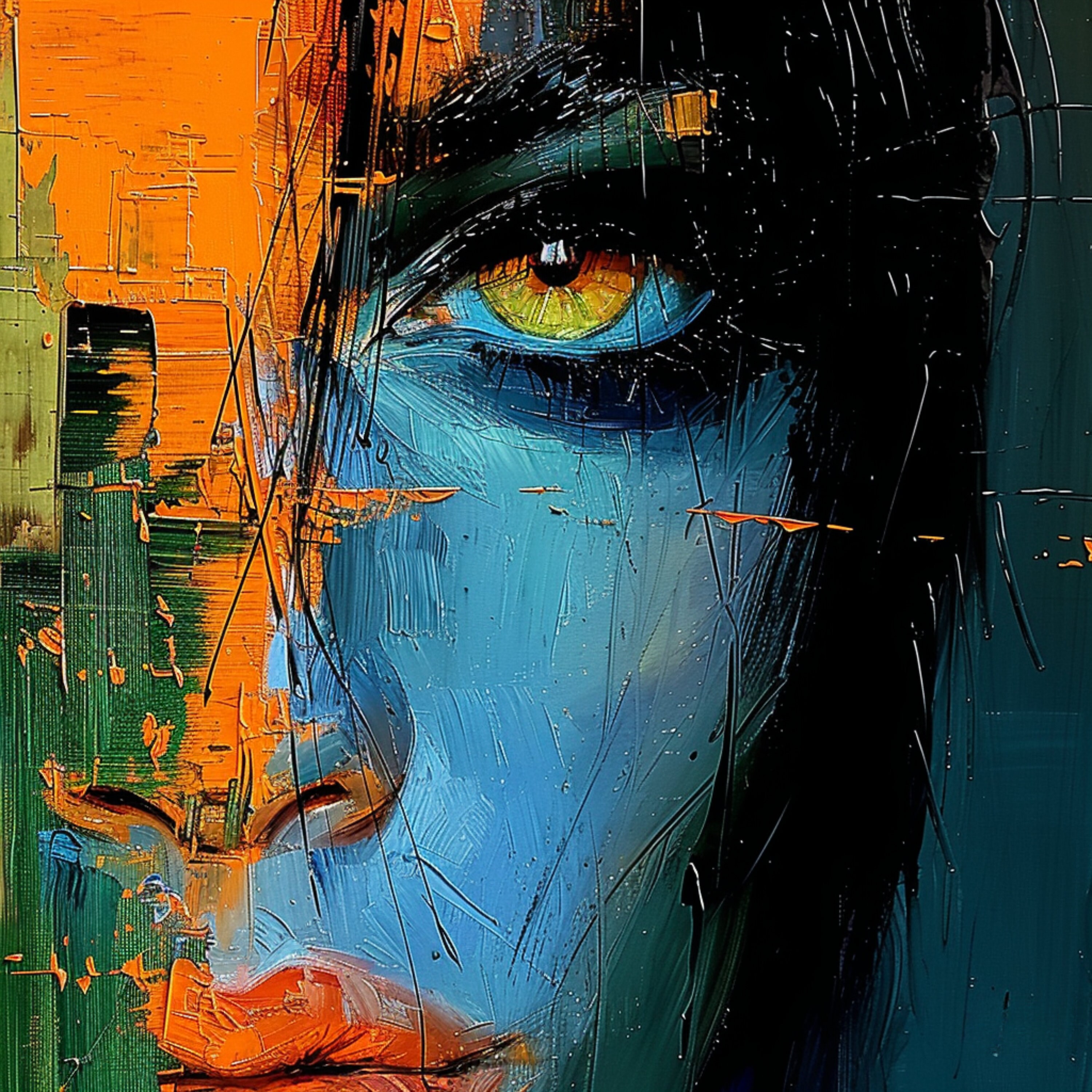 12 Digital Images Poster, Female Portrait Close Up, Artistic Pose ...