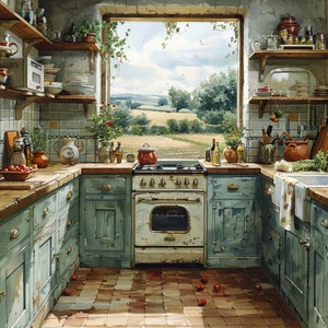 EIGHTEEN Abstract Kitchen Wall Art, Colorful Dining Room Decor, Wine ...